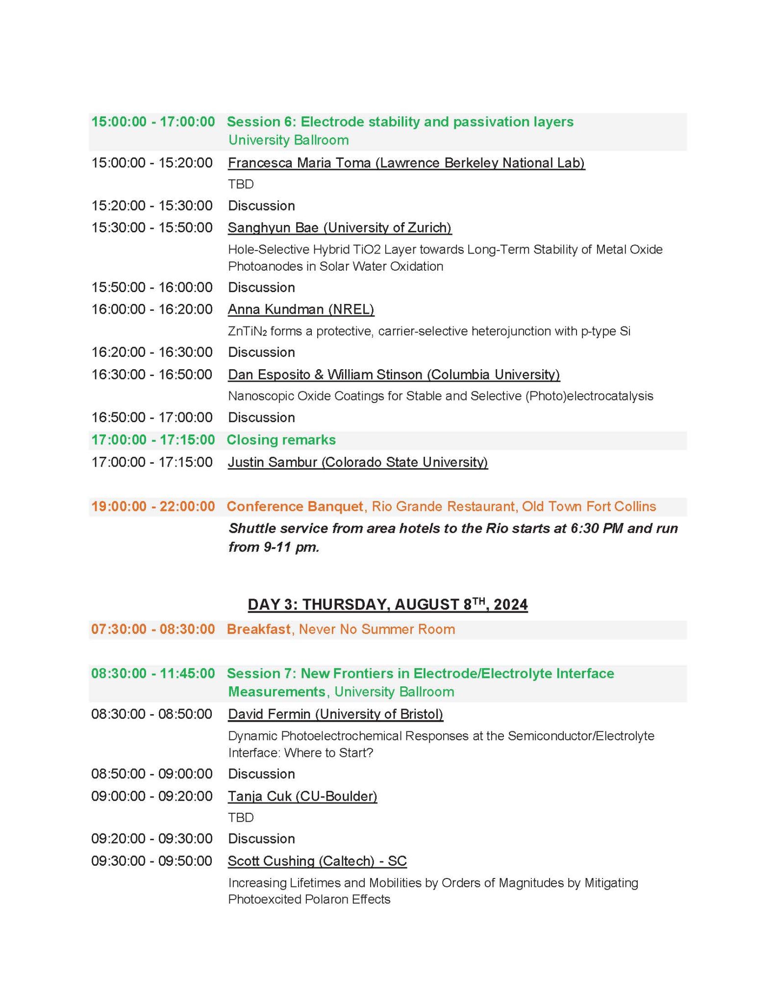 Technical Program – Department of Chemistry | CSU